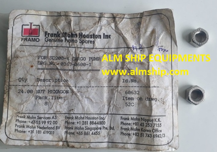 NUT HEXAGON FOR FRAMO SD200 | ALM SHIP EQUIPMENTS